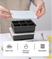 China Easy Release Reusable Silicone Ice Tray Non Stick For Making Large Ice Cubes for sale