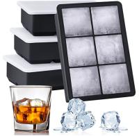 China Easy Release Reusable Silicone Ice Tray Non Stick For Making Large Ice Cubes for sale