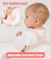 China Pink BPA Free Silicone Baby Bibs With Adjustable Crossback Straps for sale
