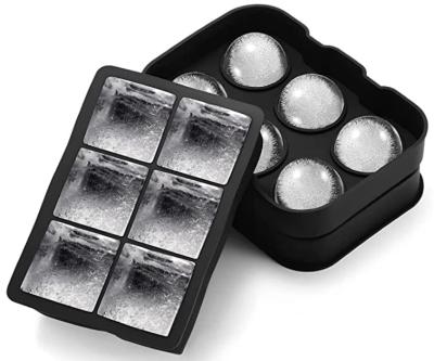 China 6 large 1.8 inch Stackable Silicone Ice Cube Trays For Whiskey for sale