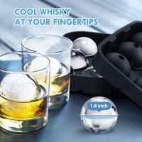 China 6 large 1.8 inch Stackable Silicone Ice Cube Trays For Whiskey for sale