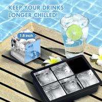 China 6 large 1.8 inch Stackable Silicone Ice Cube Trays For Whiskey for sale