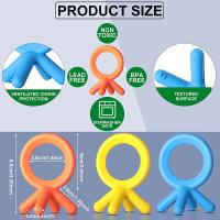 China Eco Friendly Silicone 3pcs Round Teething Ring Easy Grab Non Toxic Teething Toys for sale