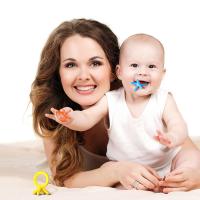 China Eco Friendly Silicone 3pcs Round Teething Ring Easy Grab Non Toxic Teething Toys for sale