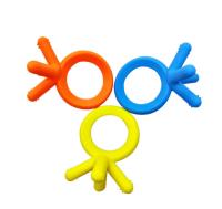 China Eco Friendly Silicone 3pcs Round Teething Ring Easy Grab Non Toxic Teething Toys for sale