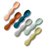 China Custom BPA Free Silicone Scoop Spoon For Baby'S First Stage Feeding for sale