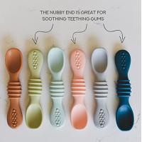 China Custom BPA Free Silicone Scoop Spoon For Baby'S First Stage Feeding for sale