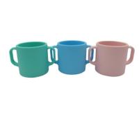 China Anti Drop Silicone Baby Cups Double Handled Anti Hot for sale