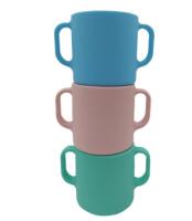 China Anti Drop Silicone Baby Cups Double Handled Anti Hot for sale