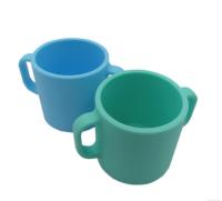 China Anti Drop Silicone Baby Cups Double Handled Anti Hot for sale