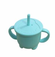 China Dia 105mm Silicone Learning Cup Food Grade Silicone Straw Cup for sale