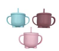 China Dia 105mm Silicone Learning Cup Food Grade Silicone Straw Cup for sale