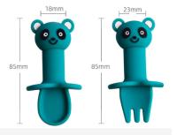 China Soft Reusable Silicone Baby Fork Spoon Healthy Feeding Dishwasher Safe for sale