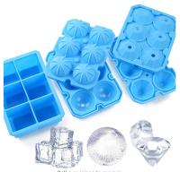 China Foldable Silicone Ice Ball Mold Reusable Sphere Ice Cube Trays for sale