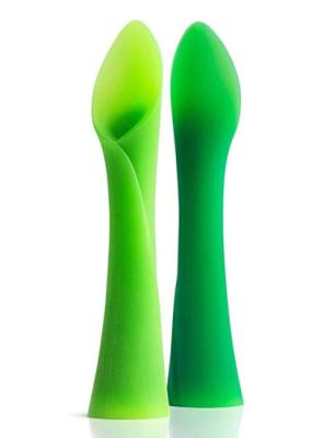 China toxin free Silicone Feeding Spoon Led Weaning Ergonomically designed For Baby for sale