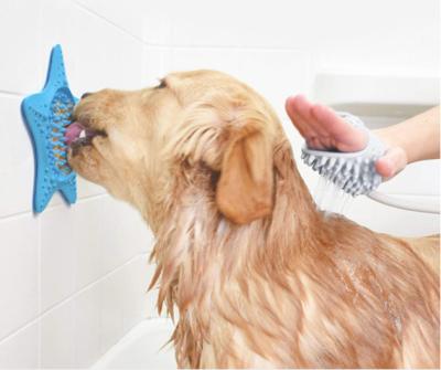 China Starfish Shape soft Dog Slow Feeder Mat Food Grade Silicone for sale