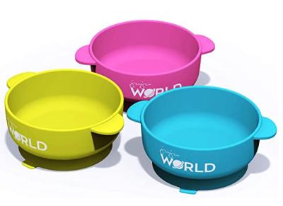 China Custmized BPA Free Silicone Baby Bowl Eco Friendly High Suction Base for sale
