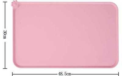 China Non Slip Silicone Pet Food Mat Leak Proof Dog Food Placemat for sale