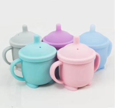 China Drop proof Silicone Straw Sippy Cup Pacifier 8.5 ounce Customized Color for sale