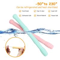 China Soft 100% Non Toxic Silicone Baby Teether 5 Pack Hollow Teething Tubes for sale