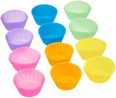 China Reusable Silicone Baking Products 12 Pack Cups 2.76x2.76x3.35cm for sale