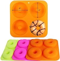 China 3 Large Full Size Donut Pan 4 Inches Non Stick Silicone Donut Mold for sale