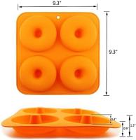 China 3 Large Full Size Donut Pan 4 Inches Non Stick Silicone Donut Mold for sale