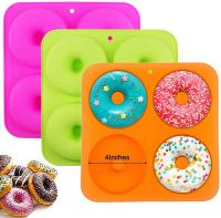 China 3 Large Full Size Donut Pan 4 Inches Non Stick Silicone Donut Mold for sale