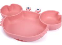 China Feeding Divided Silicone Baby Plate With Suction Base Spoon Fork Set for sale