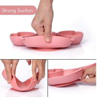 China Feeding Divided Silicone Baby Plate With Suction Base Spoon Fork Set for sale