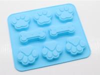 China Silicone 6 Continuous Dog Paw Cake Mold Baking Cake Mold Animal Shaped Cake Mold for sale