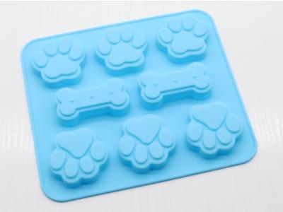 China Silicone 6 Continuous Dog Paw Cake Mold Baking Cake Mold Animal Shaped Cake Mold for sale