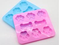 China Silicone 6 Continuous Dog Paw Cake Mold Baking Cake Mold Animal Shaped Cake Mold for sale