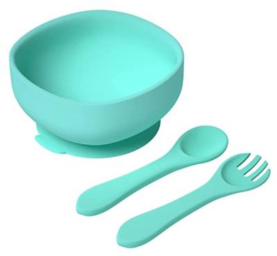 China Soft Flexible Baby Suction Bowl Set Unbreakable Food Grade Silicone for sale