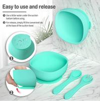 China Soft Flexible Baby Suction Bowl Set Unbreakable Food Grade Silicone for sale