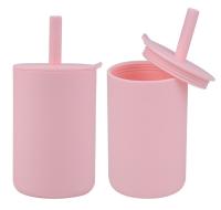 China Food Grade Silicone No Spill Sippy Cup For 6 Month Old With Straw for sale