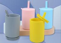 China Food Grade Silicone No Spill Sippy Cup For 6 Month Old With Straw for sale