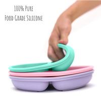 China 100% Food Grade Silicone Baby Plate BPA Free Divided With Suction for sale