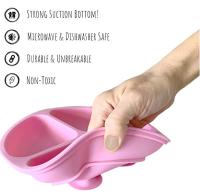 China 100% Food Grade Silicone Baby Plate BPA Free Divided With Suction for sale
