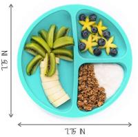 China 100% Food Grade Silicone Baby Plate BPA Free Divided With Suction for sale