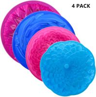 China Flower Shape Silicone Cake Molds Reusable Round Silicone Baking Tray for sale