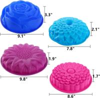 China Flower Shape Silicone Cake Molds Reusable Round Silicone Baking Tray for sale