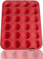 China BPA Free 24 Hole Silicone Mini Muffin Pan Oven Microwave Dishwasher safe for sale
