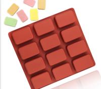 China 12 Consecutive Silicone Baking Products Round Corner Rectangular shape for sale