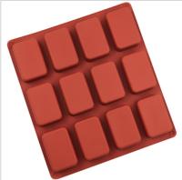 China 12 Consecutive Silicone Baking Products Round Corner Rectangular shape for sale