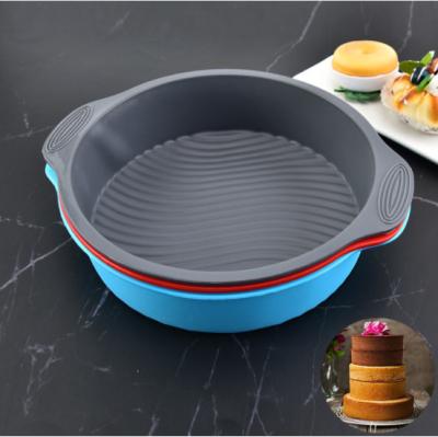 China Round Amphorus Food Grade Silicone Cake Pan Large Oven Baking Tool Cake Pan Chiffon Cake Pan for sale