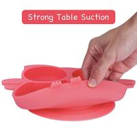 China FDABaby Silicone Suction Plate Self Feeding Training Children'S Divided Plates for sale