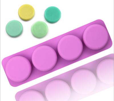 China Round DIY Homemade Soap Molds Creative 4 Circles Silicone Cake Mold for sale
