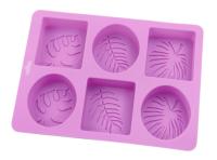 China OEM Silicone Soap Molds 6 Square Ellipse Leaves Shaped Silicone Cake Mold for sale