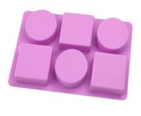 China OEM Silicone Soap Molds 6 Square Ellipse Leaves Shaped Silicone Cake Mold for sale